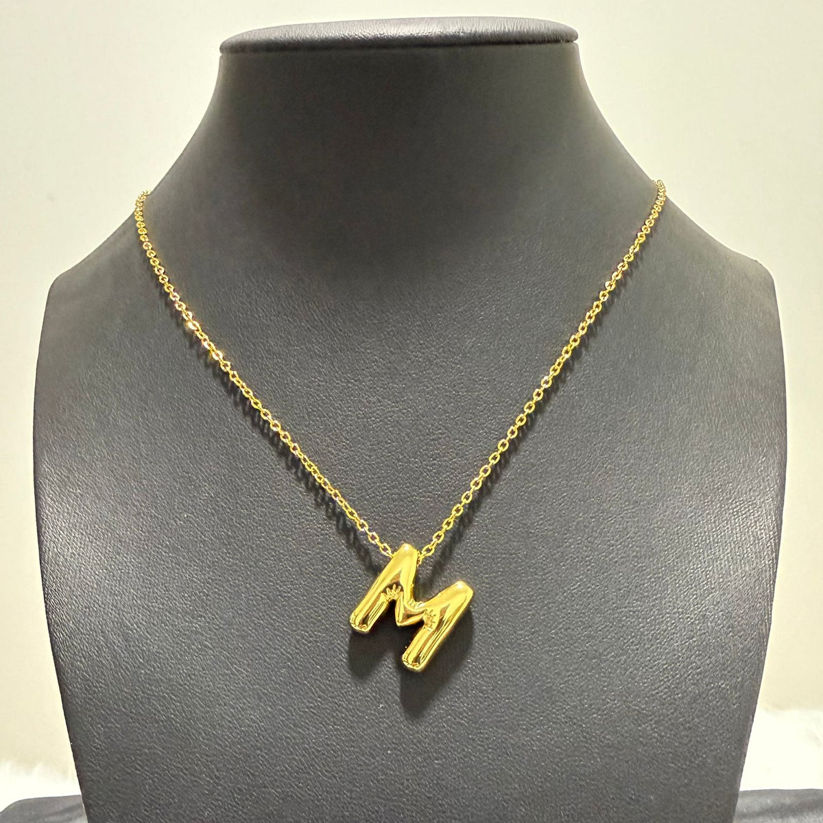 Necklace - Stainless steel gold letter M – Holee Jewelry